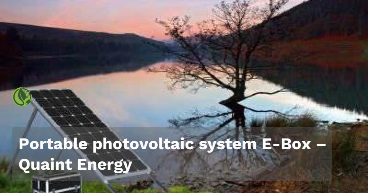 Portable photovoltaic system E-Box – Powerpire Store